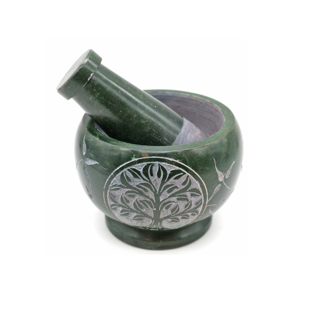 Soapstone Mortar & Pestle - Green Tree of Life – Earth Fairy Holistics