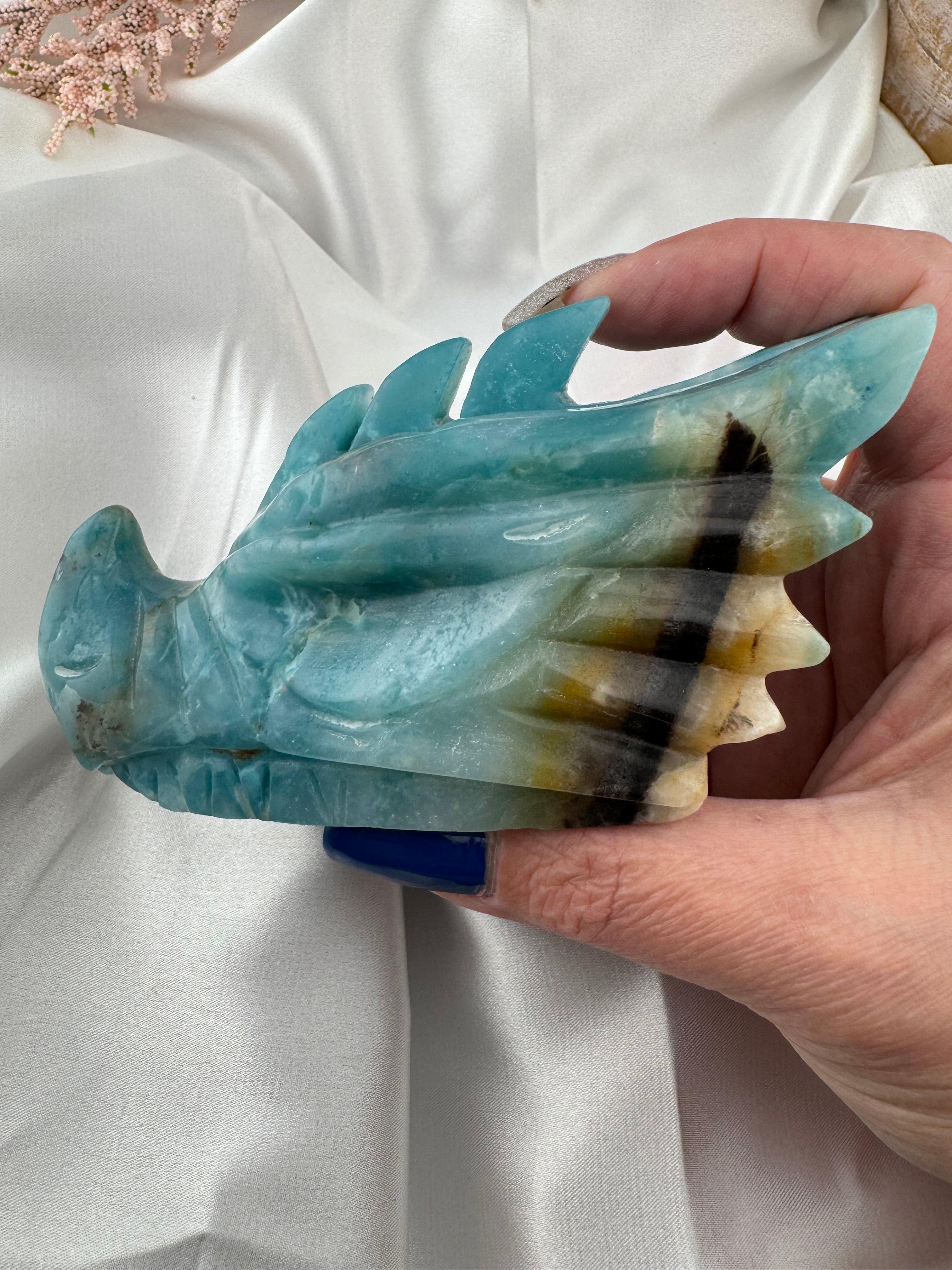 Caribbean Calcite Dragon Head Carving – Earth Fairy Holistics