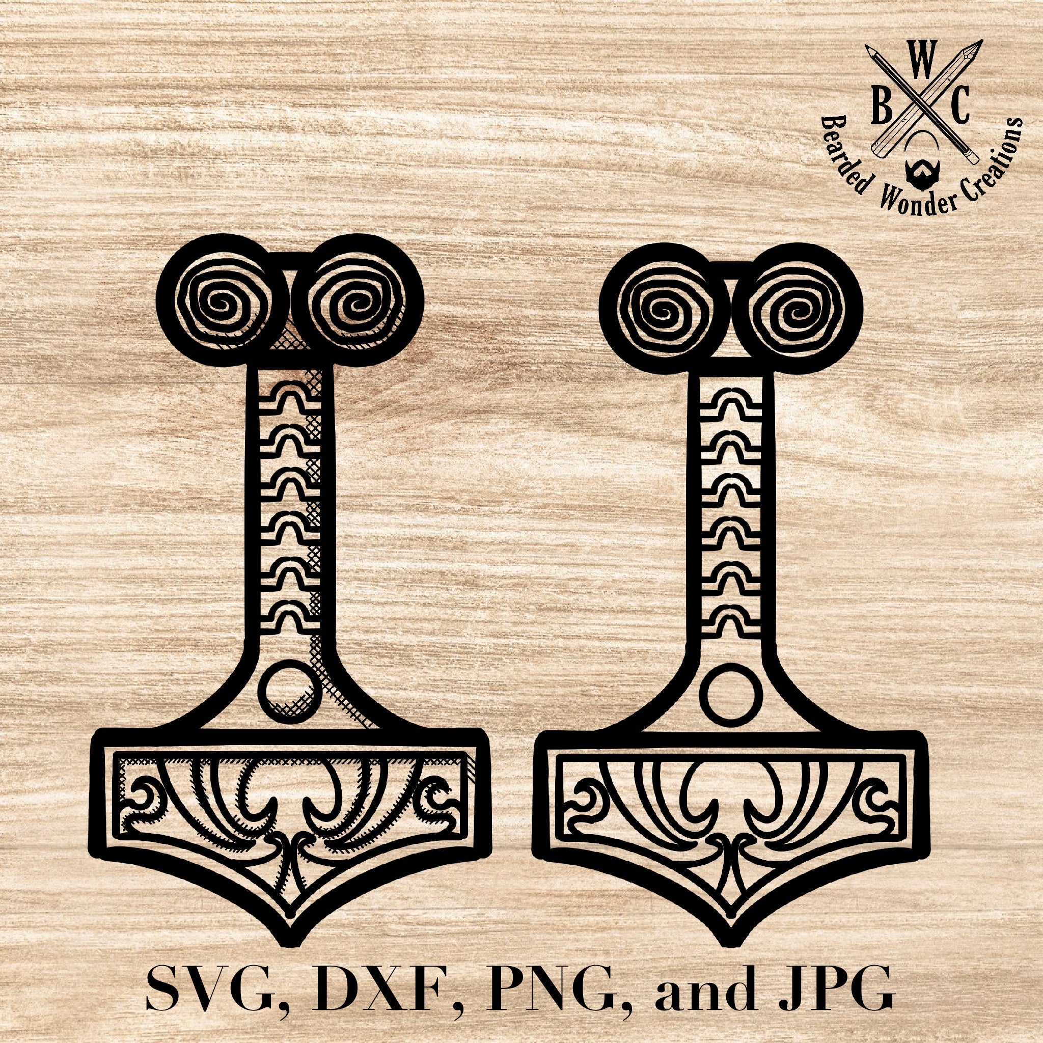 Mjolnir Digital File SVG, DXF, PNG, JPG – Earth Fairy Holistics